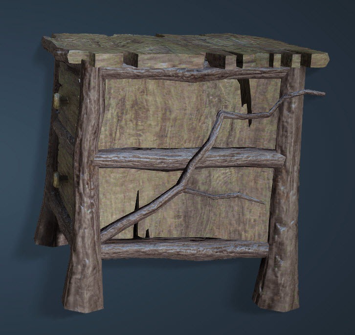 BDO Fashion | Thunderstruck Maple Bedside Table (Black Desert Online)
