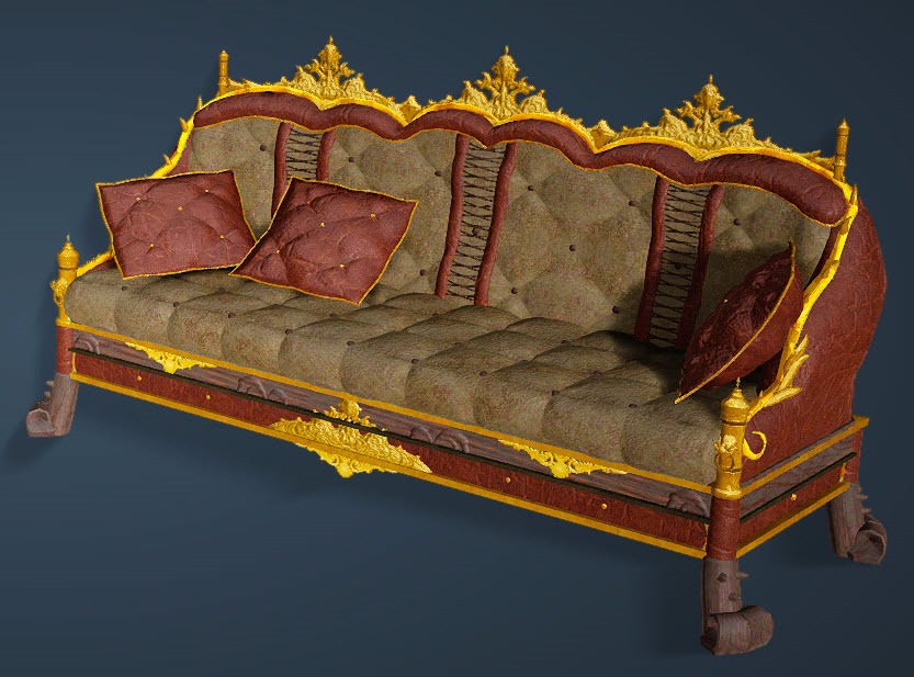 BDO Fashion | Kzarka Decorated Sofa (Black Desert Online)
