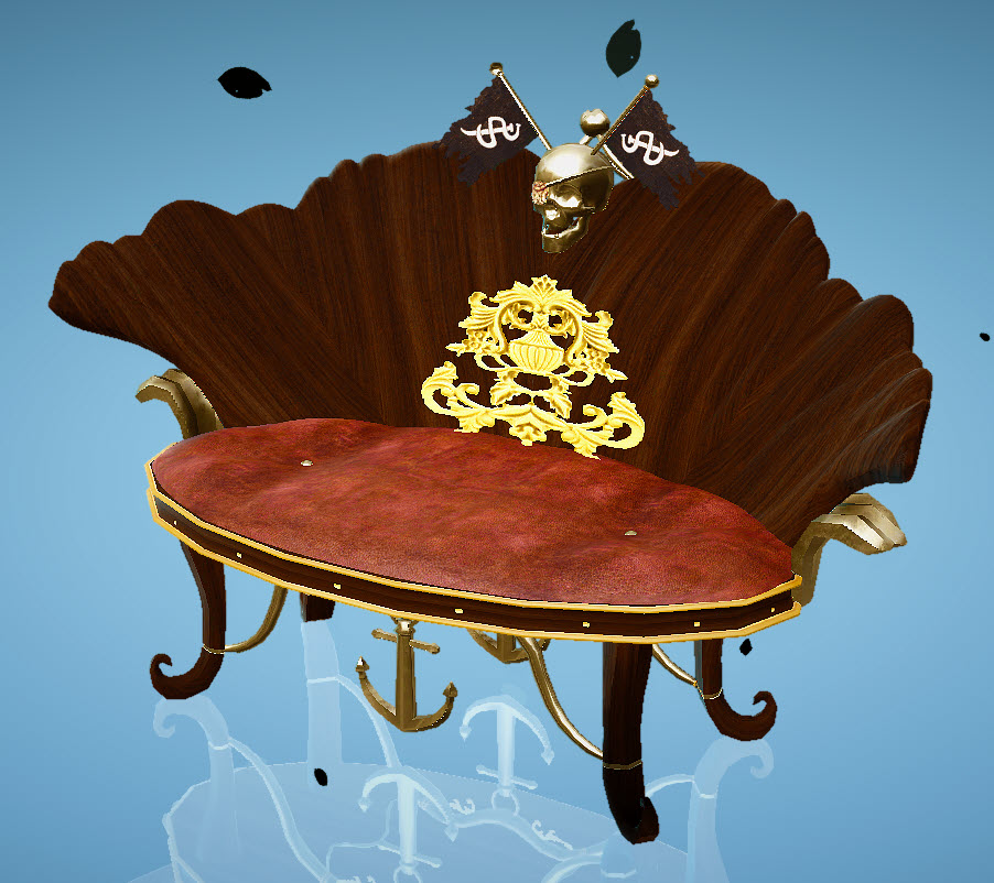 BDO Fashion | Vell Pirate Sofa (Black Desert Online)