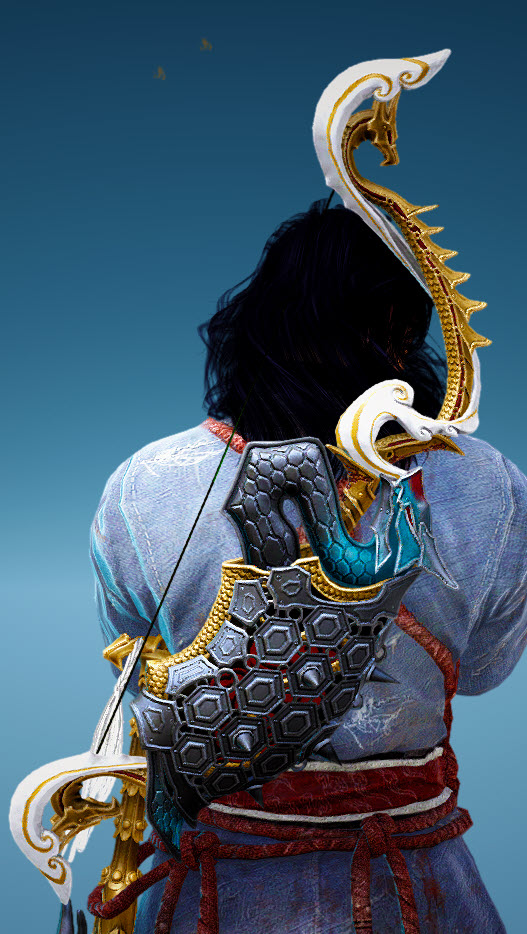 BDO Fashion | [Musa] Goldenscale Dragoon Horn Bow (Black Desert Online)